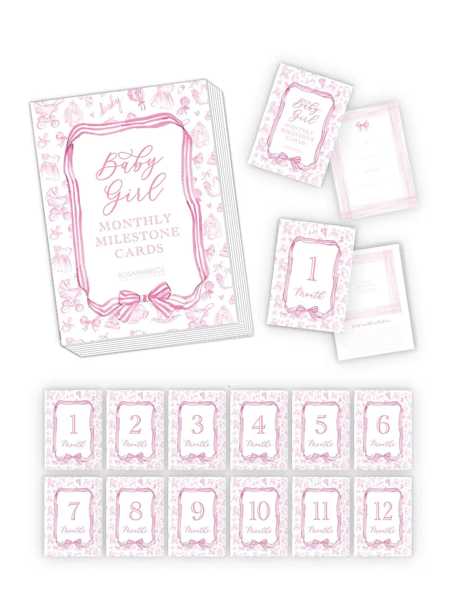 Handpainted Baby Toille Pattern Milestone Cards | Posh Tots Children's ...
