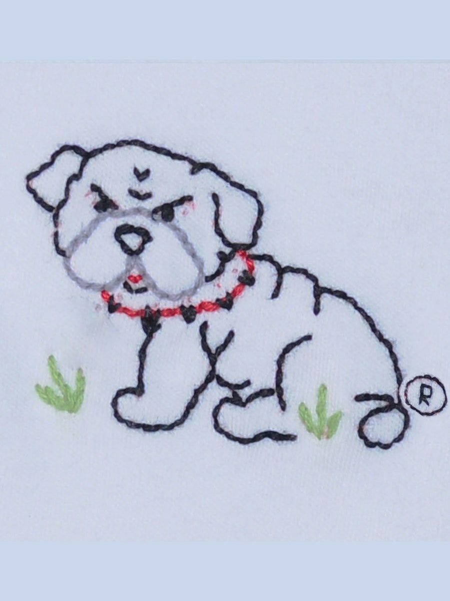 Embroidered Bulldog Daygown | Posh Tots Children's Boutique