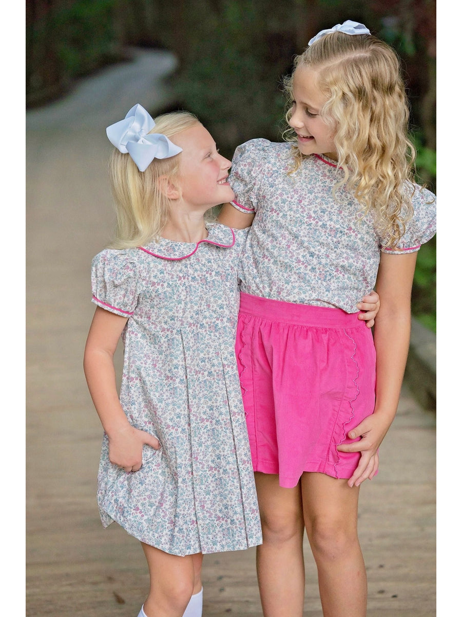 Penny Pleat Dress-Flora Floral | Posh Tots Children's Boutique