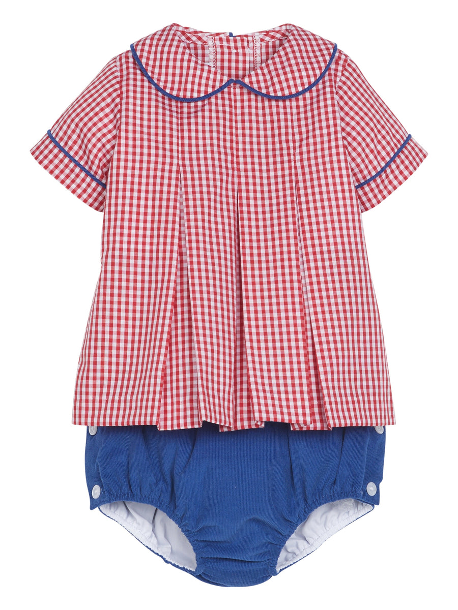 Carson Diaper Set - Red Gingham | Posh Tots Children's Boutique