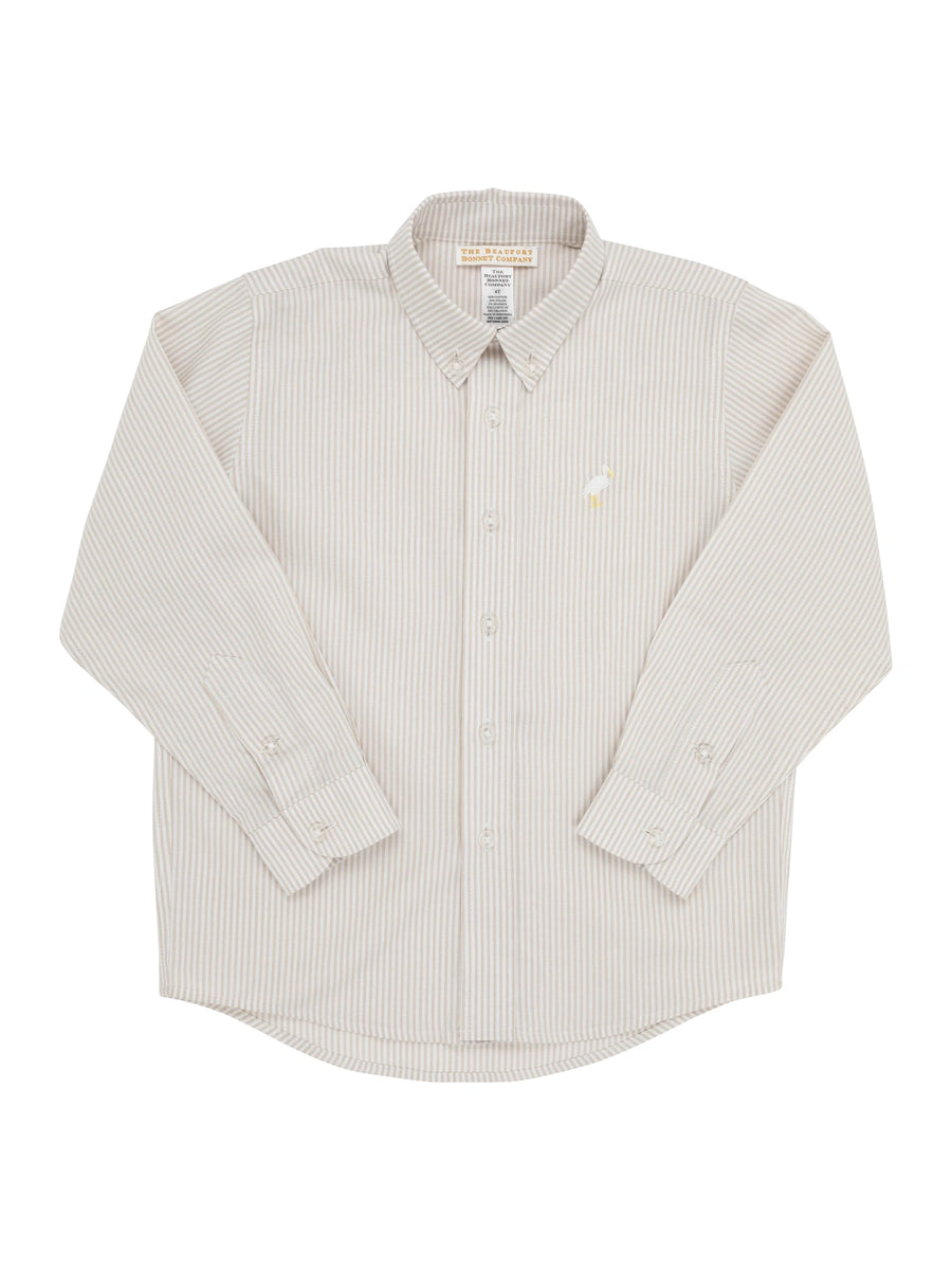 Dean's List Dress Shirt - Keeneland Khaki Oxford Stripe with Multicolor ...