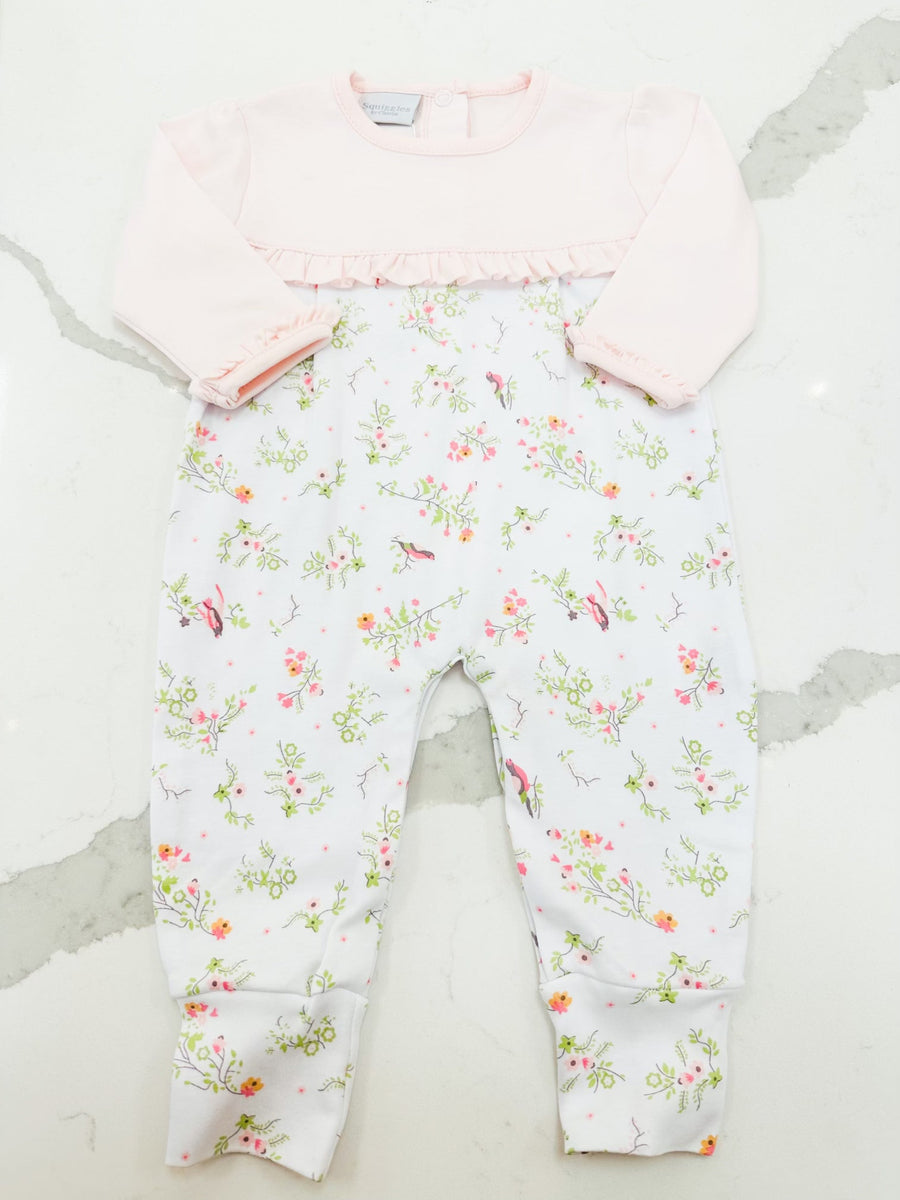 Bird & Flora Print Coverall | Posh Tots Children's Boutique