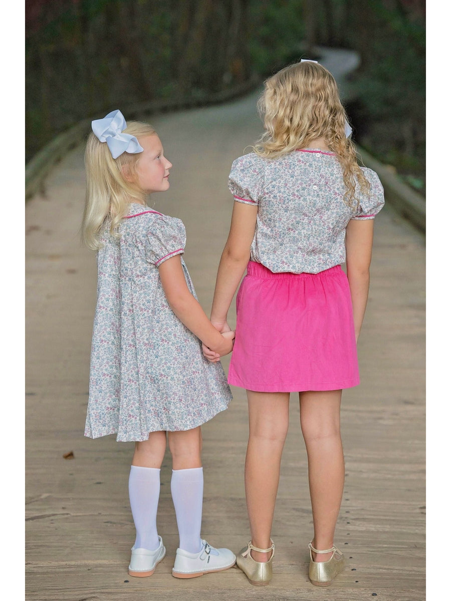 Penny Pleat Dress-Flora Floral | Posh Tots Children's Boutique