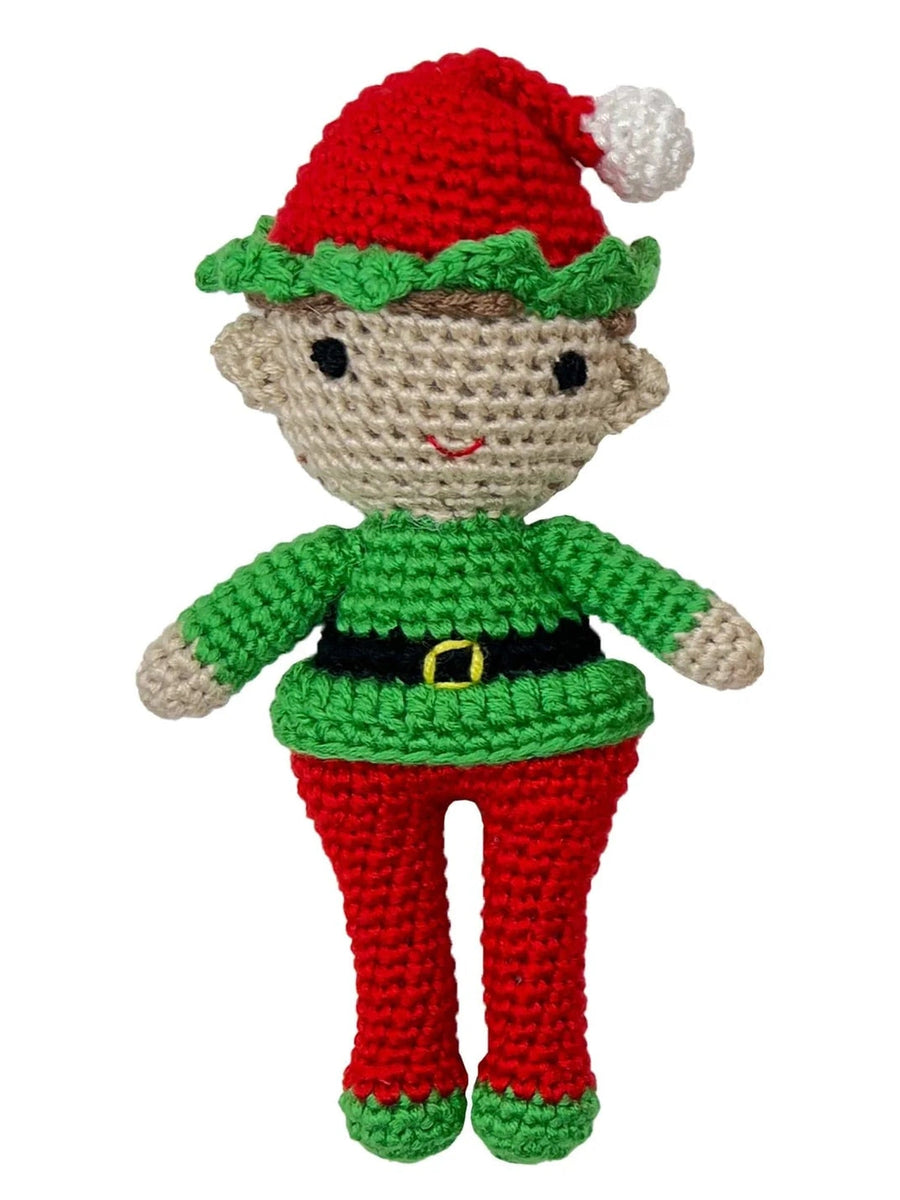 Elf Boy Bamboo Crochet Rattle | Posh Tots Children's Boutique