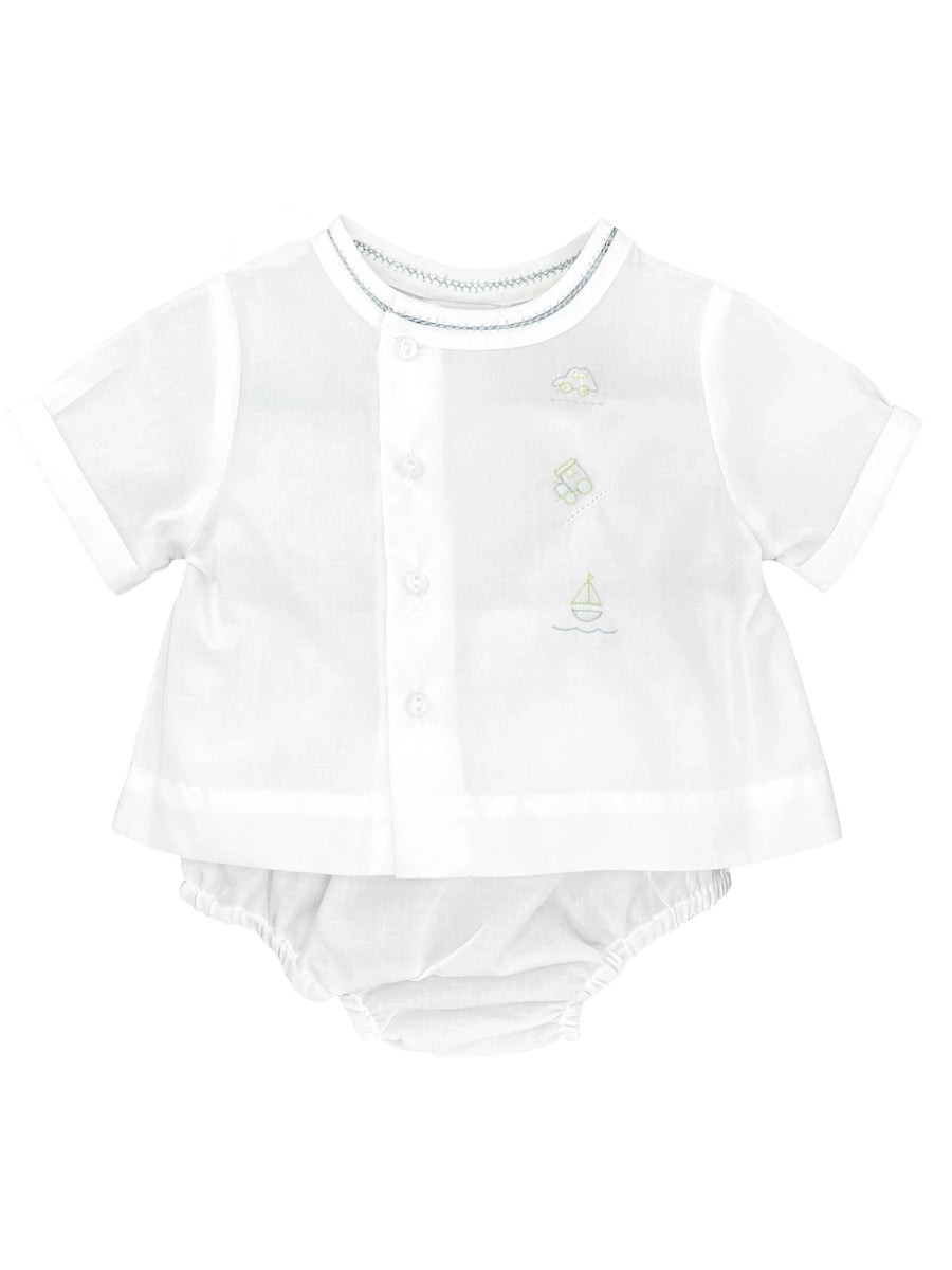 Shadow Stitch Nursery Diaper Set | Posh Tots Children's Boutique