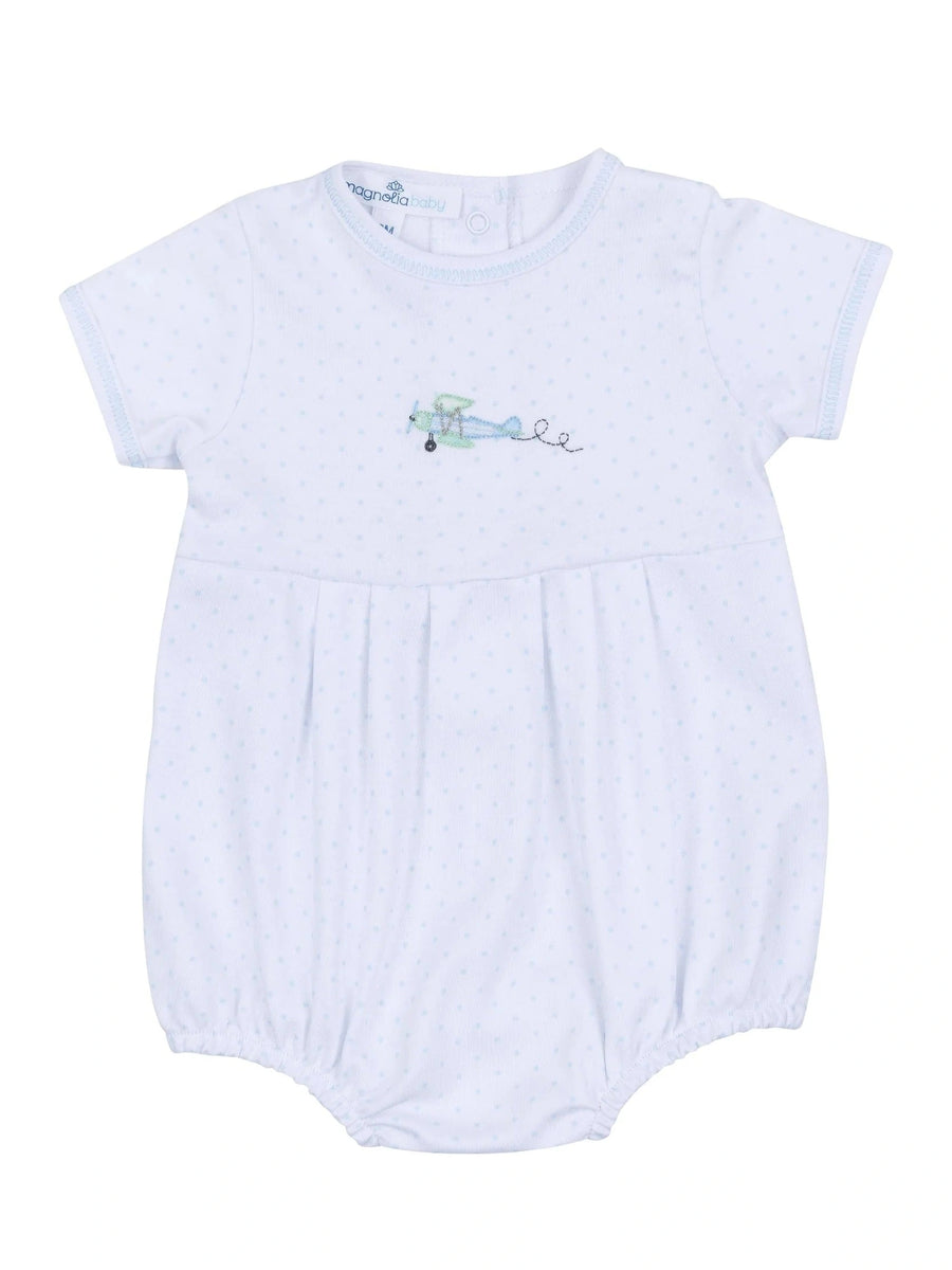 Take Flight Embroidered S/S Boy Bubble | Posh Tots Children's Boutique