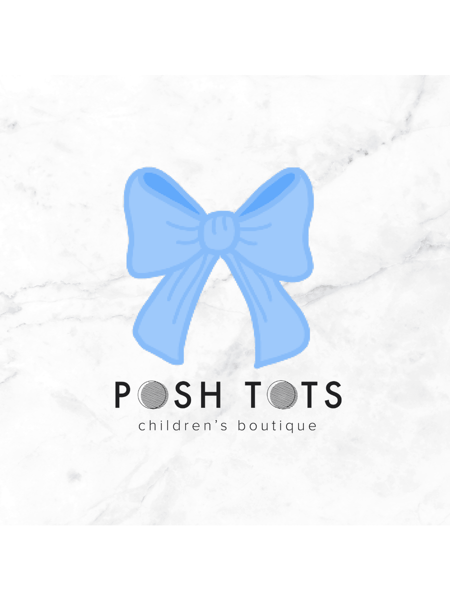 Posh Tots Blue Bow Sticker | Posh Tots Children's Boutique