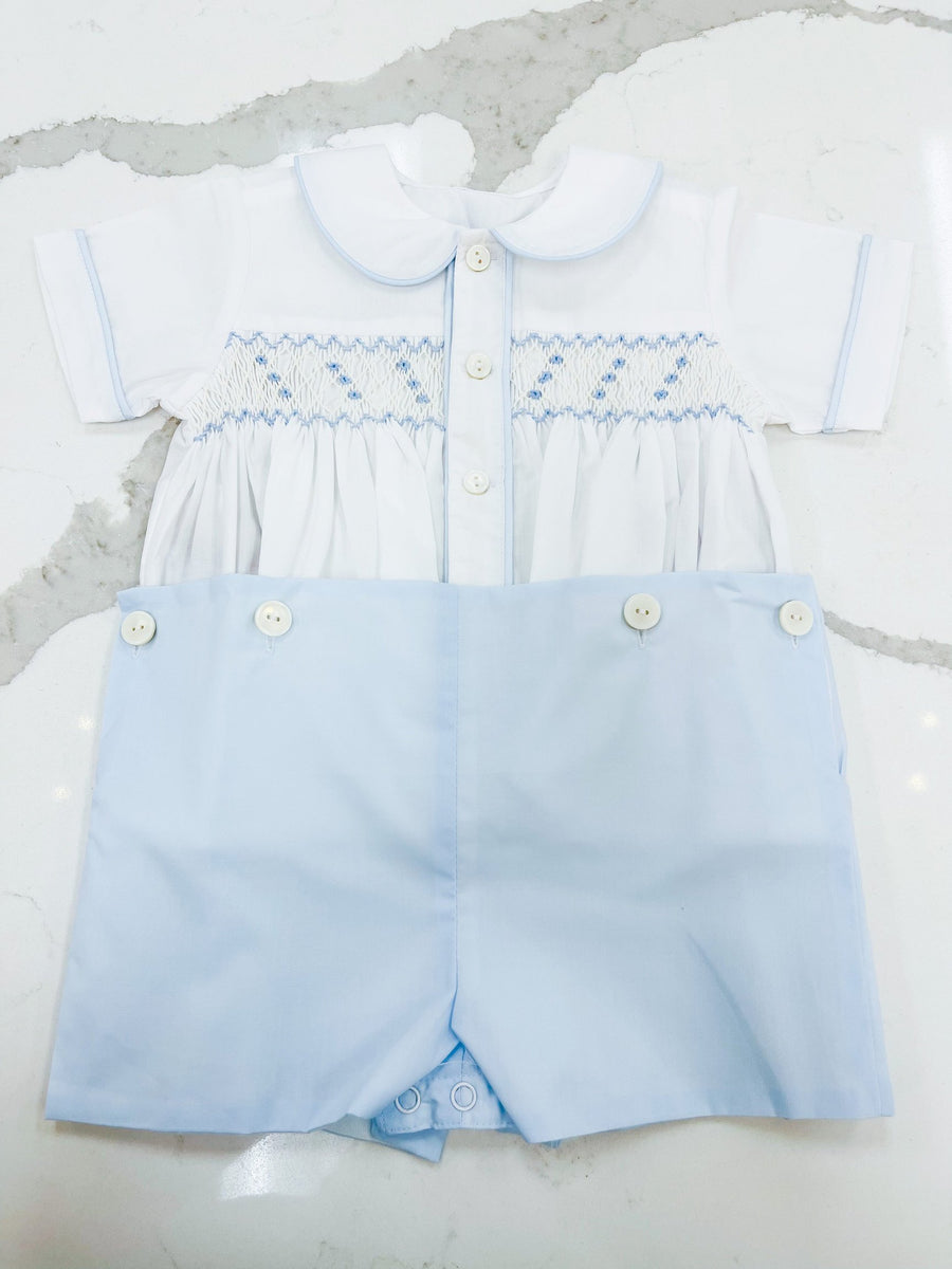 Harrison Button-On Smocked Bobby Suit | Posh Tots Children's Boutique